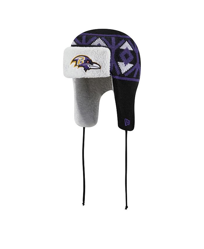 New Era Men's Black Baltimore Ravens Knit Trapper Hat - Macy's