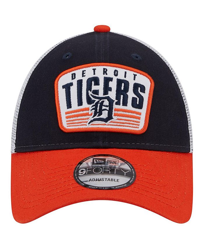 New Era Men's Navy Detroit Tigers Two-Tone Patch 9FORTY Snapback Hat ...