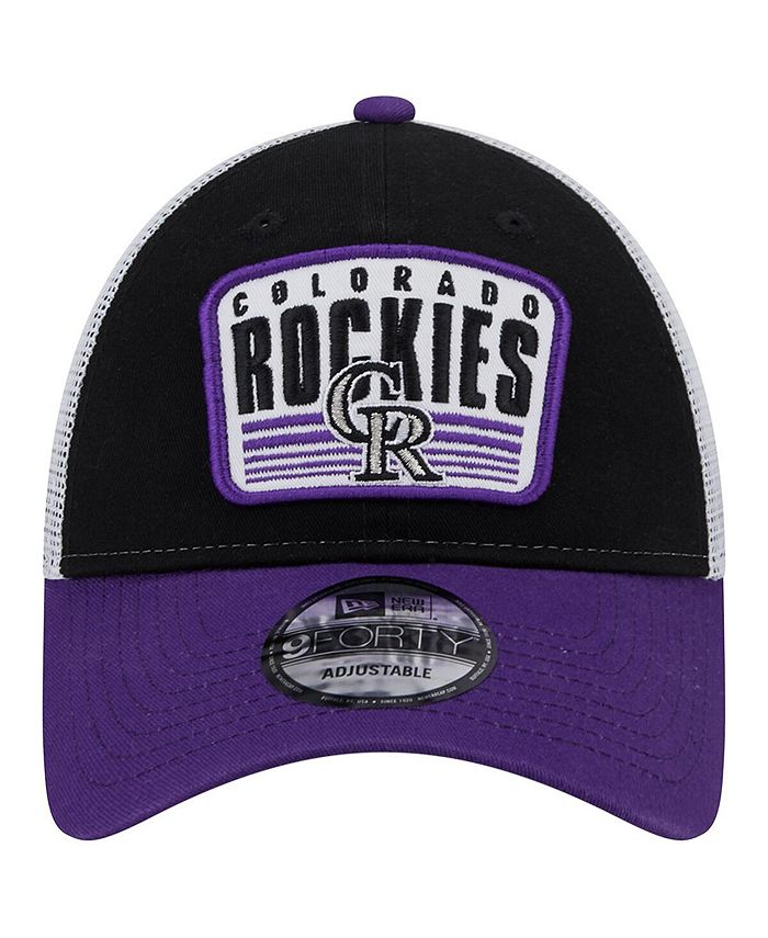 New Era Men's Black Colorado Rockies Two-Tone Patch 9FORTY Snapback Hat ...