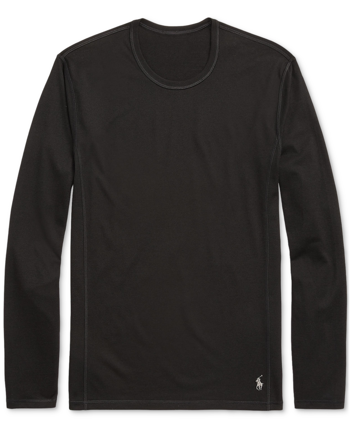 Polo Ralph Lauren Mens Long-Sleeve Crewneck Shirt - Polo Black  Museum Grey Pp