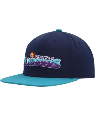 Men's Mitchell & Ness Navy Seattle Sounders FC Throwback Logo Snapback ...