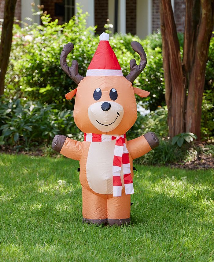 Seasonal Reindeer with Disco Lights 3.5' Inflatable - Macy's