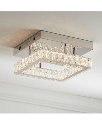 Patricia Close To Ceiling Light Flush Mount Fixture 12" Wide LED Chrome ...