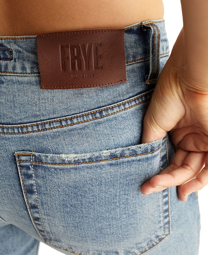 Frye Women's Destructed Embroidered Straight-Leg Denim Jeans - Macy's