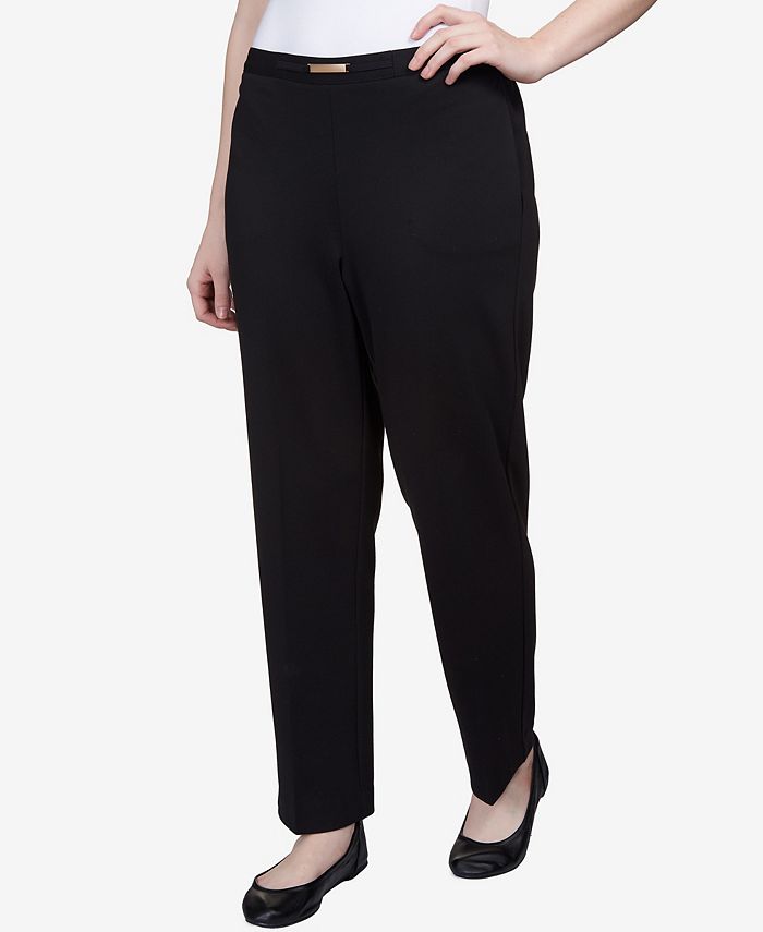 Alfred Dunner Women's Park Place Stretch Knit Short Length Ponte Pants ...