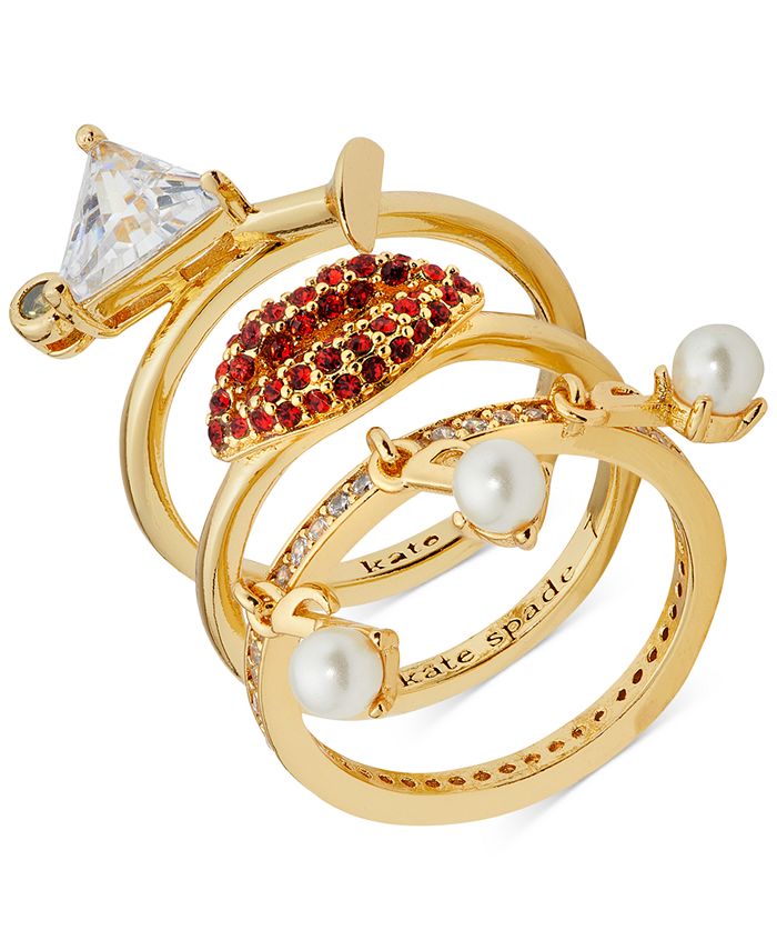 kate spade new york Gold-Tone 3-Pc. Set Crystal & Imitation Pearl Night ...