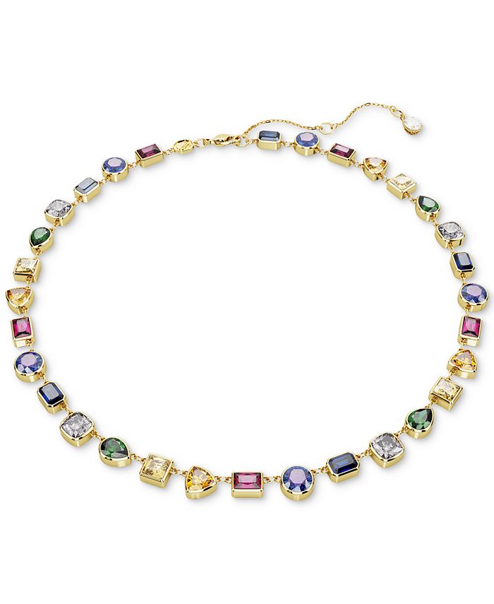 Swarovski Gold-Tone Stilla Multicolor Crystal All Around Necklace, 15 ...