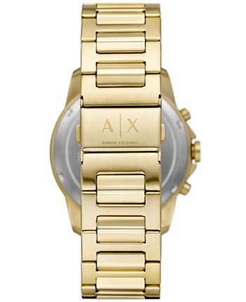A|X Armani Exchange Men's Banks Chronograph Gold-Tone Stainless Steel ...