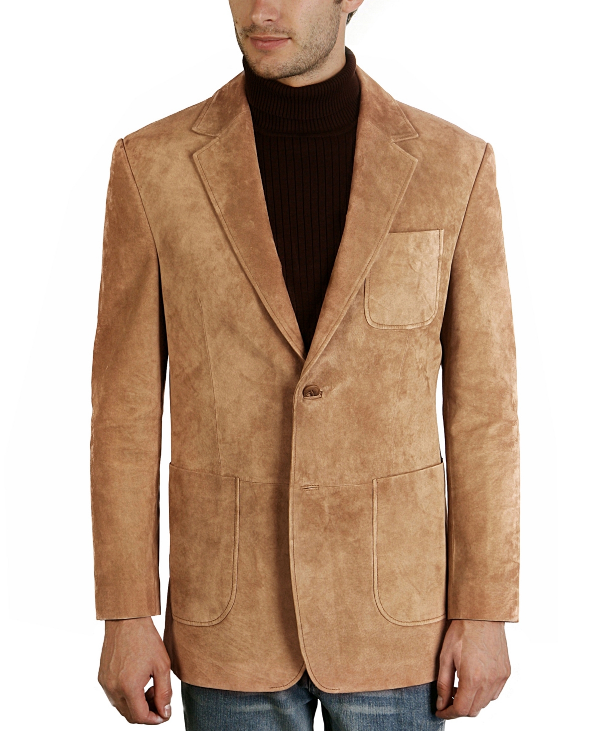 Click here for Bgsd Men Steve Two-Button Suede Leather Blazer - C... prices