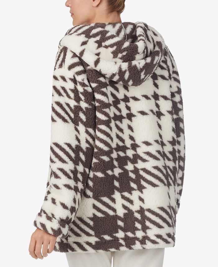 Sanctuary Women's Hooded Fleece Button-Front Bed Jacket - Macy's