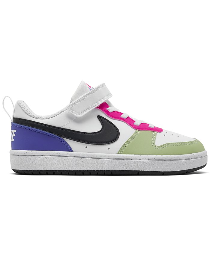 Nike Little Girls Court Borough Low Recraft Adjustable Strap Casual ...