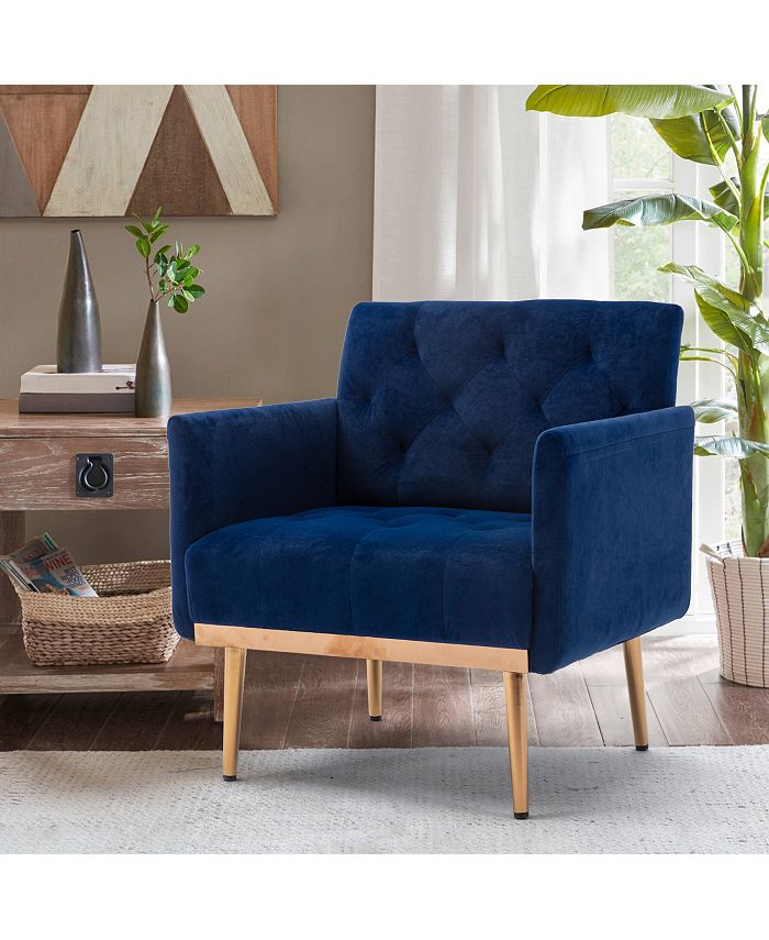 Simplie Fun Accent Chair, Leisure Single Sofa With Rose Golden Feet ...