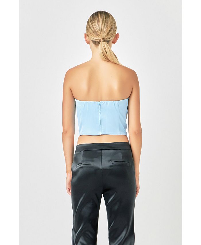 endless rose Women's Satin Strapless Curved Bustier - Macy's