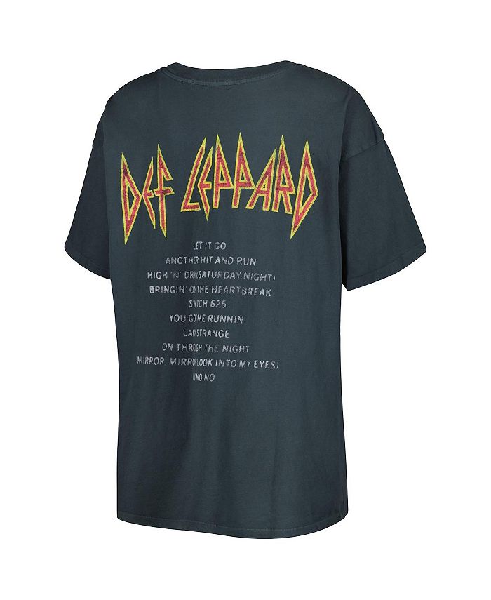 Daydreamer Women's Black Distressed Def Leppard Graphic T-shirt - Macy's