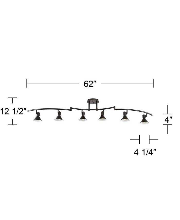 Pro Track Rhodes 6-Head LED Ceiling Track Light Fixture Kit Spot-Light ...