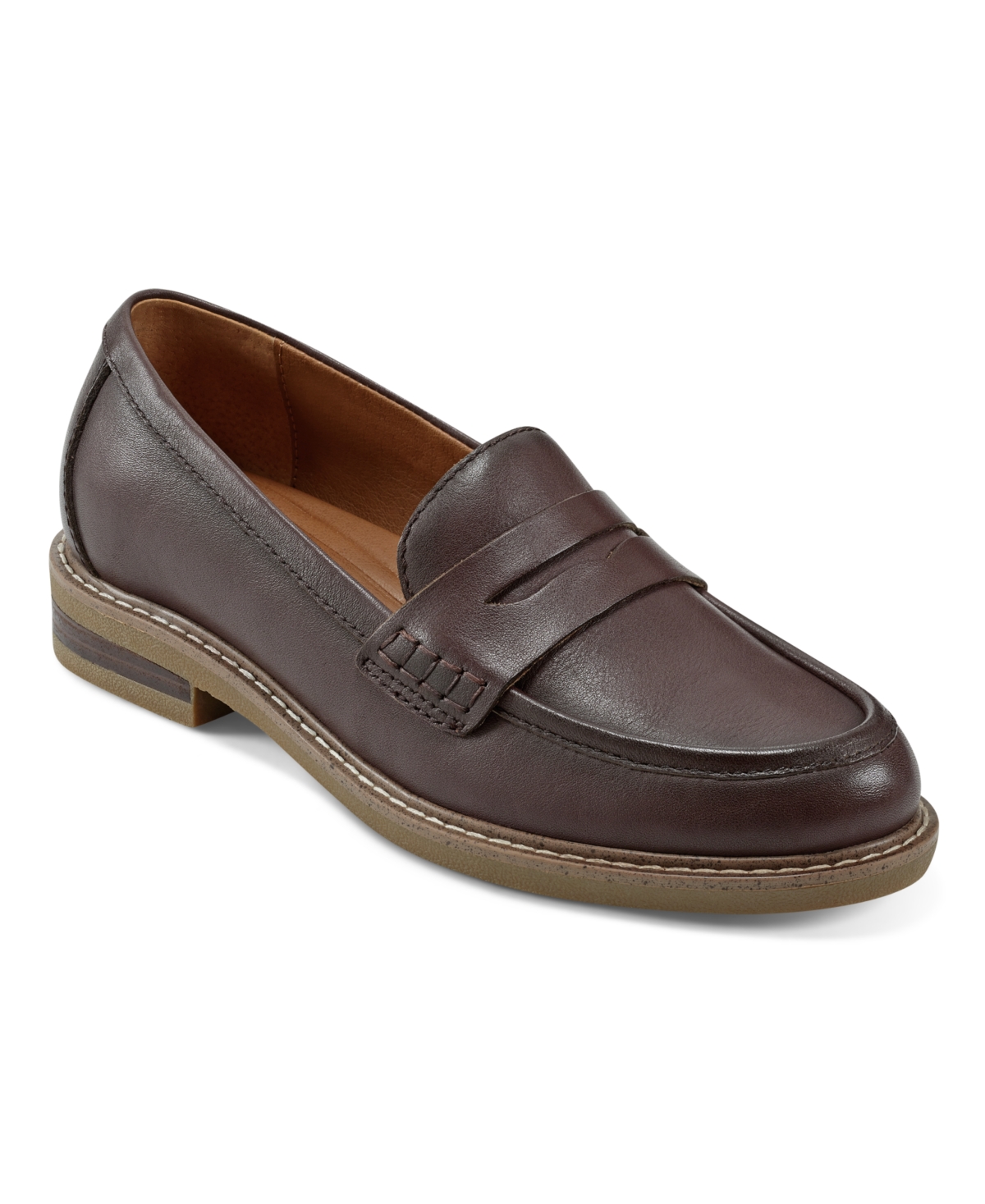 Click here for Earth Womens Javas Slip-On Penny Loafers - Dark Br... prices