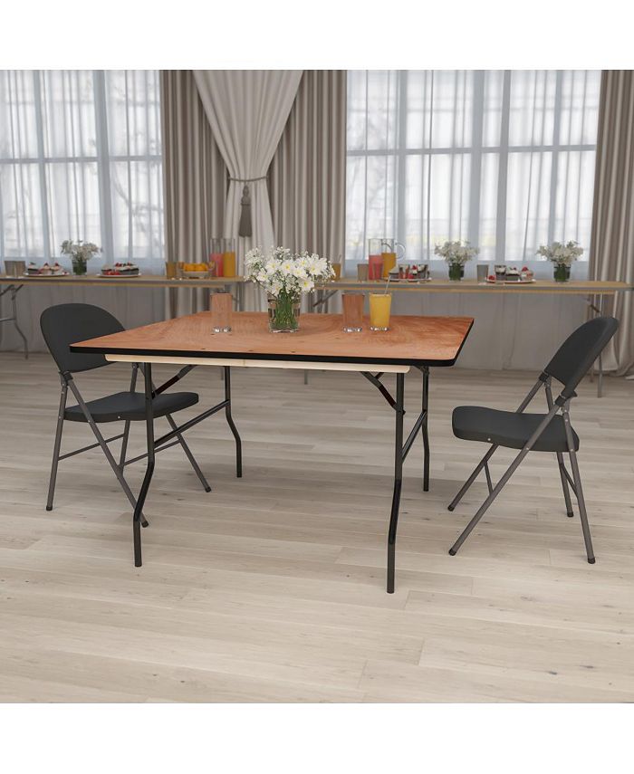 EMMA+OLIVER 4-Foot Square Wood Folding Banquet Table - Macy's