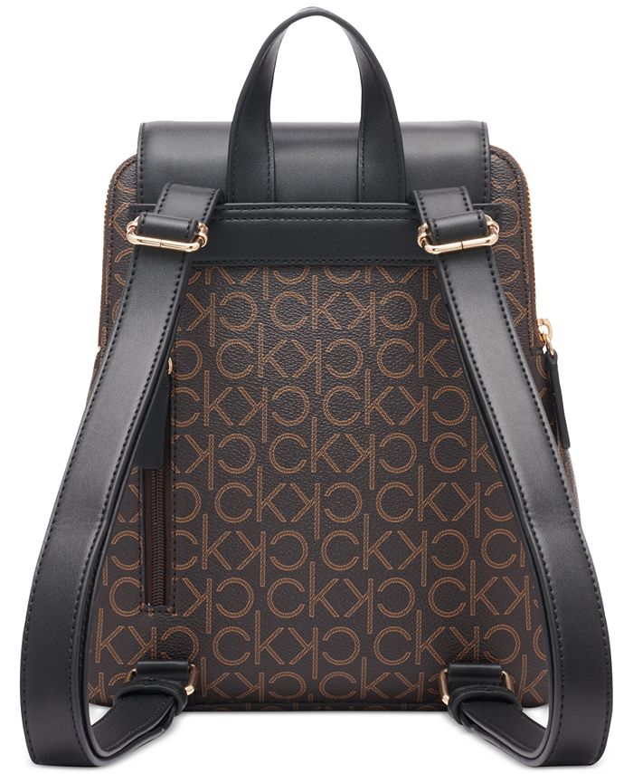 Calvin Klein Garnet Signature Triple Compartment Backpack - Macy's