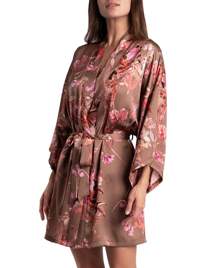 Midnight Bakery Women's Melodi Satin Floral Robe - Macy's