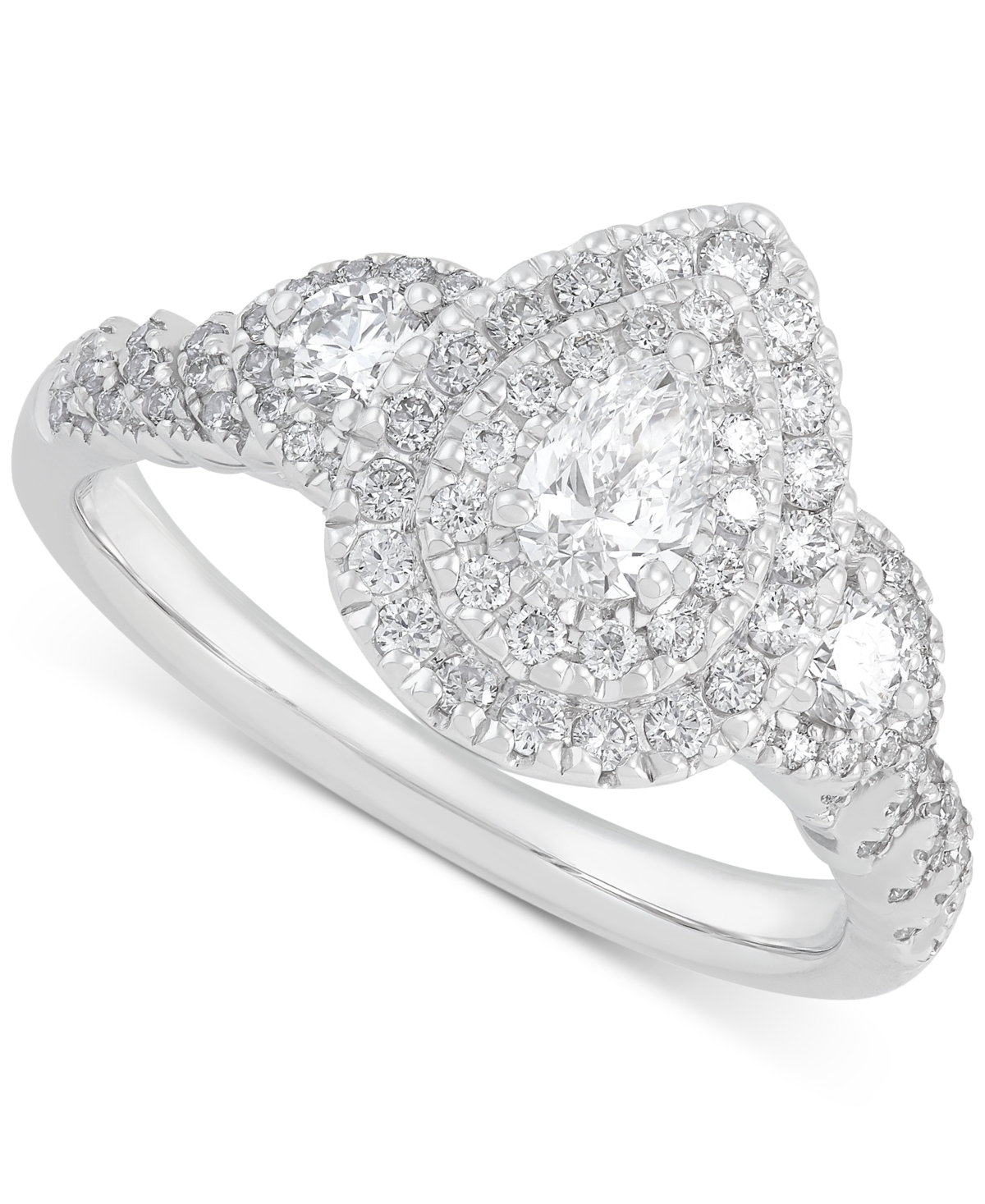 Click here for Diamond Pear-Cut Halo Engagement Ring (1 ct. t.w.)... prices