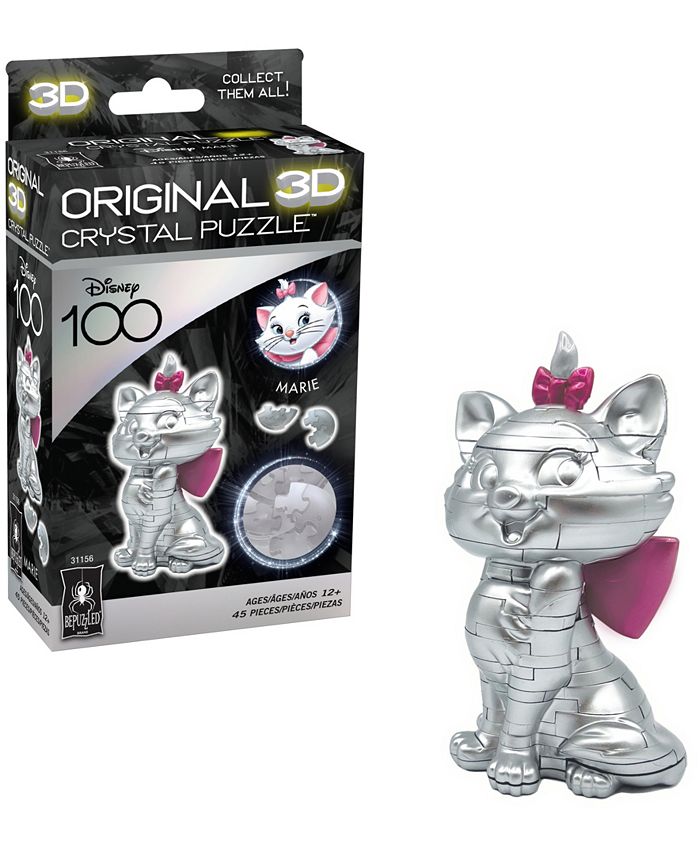 BePuzzled 3D Crystal Puzzle - Disney 100 Platinum Edition - Marie, 45 ...