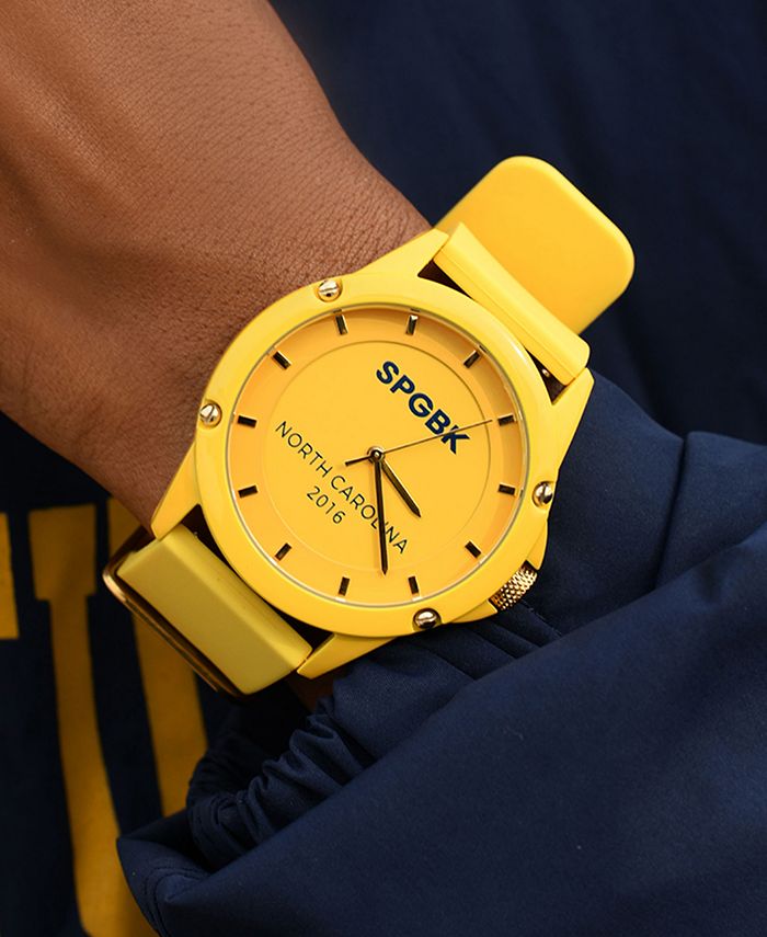 SPGBK Watches Unisex Greatest Yellow Silicone Strap Watch 44mm - Macy's