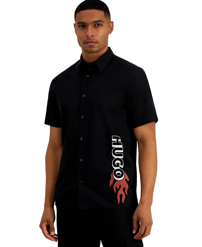 Hugo Boss Men's Ebor Fire Logo Shirt - Macy's