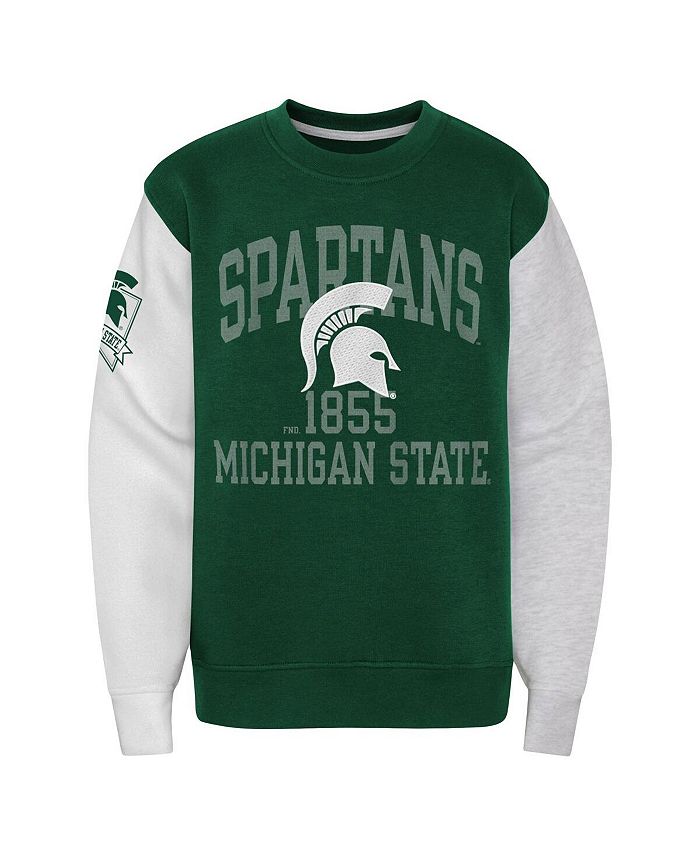 Outerstuff Big Boys Green Michigan State Spartans Color Block Fleece ...
