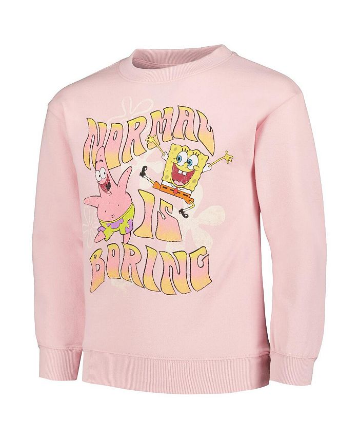 Mad Engine Big Girls Pink Distressed SpongeBob SquarePants Normal Is ...