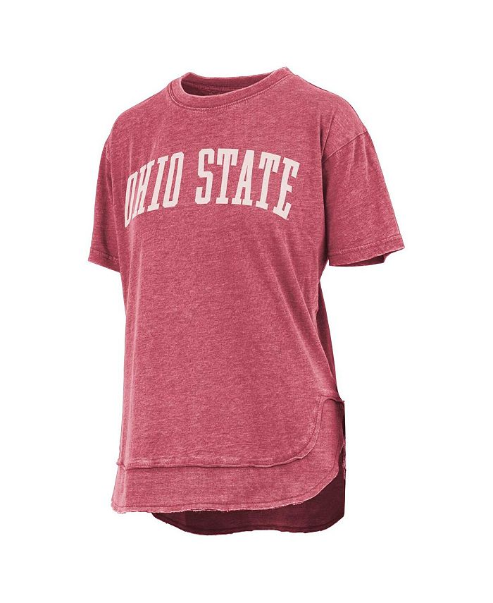 Pressbox Women's Scarlet Distressed Ohio State Buckeyes Arch Poncho T ...