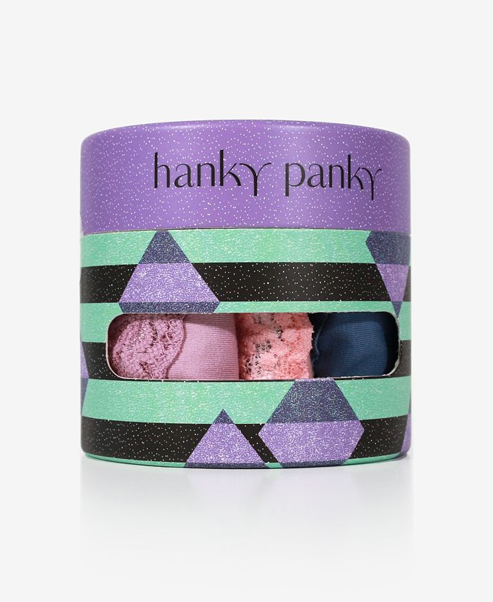 Hanky Panky Women's Holiday 3 Pack Supima Cotton Original Rise Thong ...