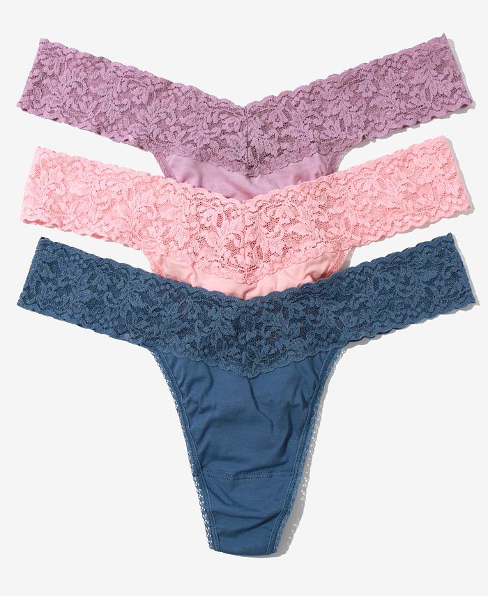 Hanky Panky Women's Holiday 3 Pack Supima Cotton Original Rise Thong ...