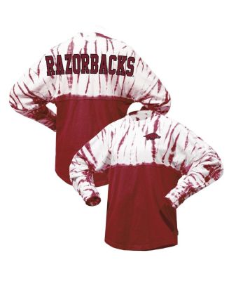 Women's Cardinal Arkansas Razorbacks Tie-Dye Long Sleeve Jersey T-shirt ...