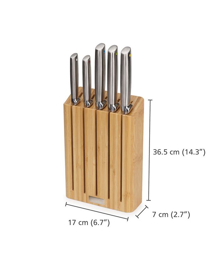 Joseph Joseph Elevate Steel Knives Bamboo 5-Piece Knife Block Set - Macy's