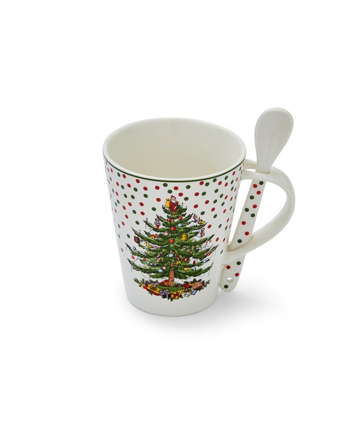 Spode Christmas Tree Polka Dot Mug & Spoon Set - Macy's