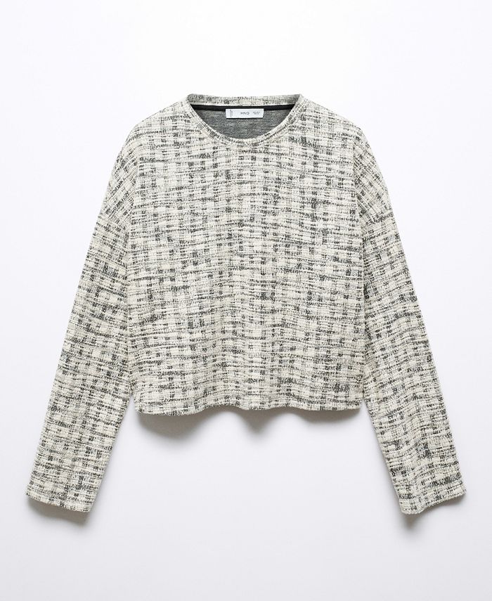 MANGO Women's Flecked Tweed Sweater - Macy's