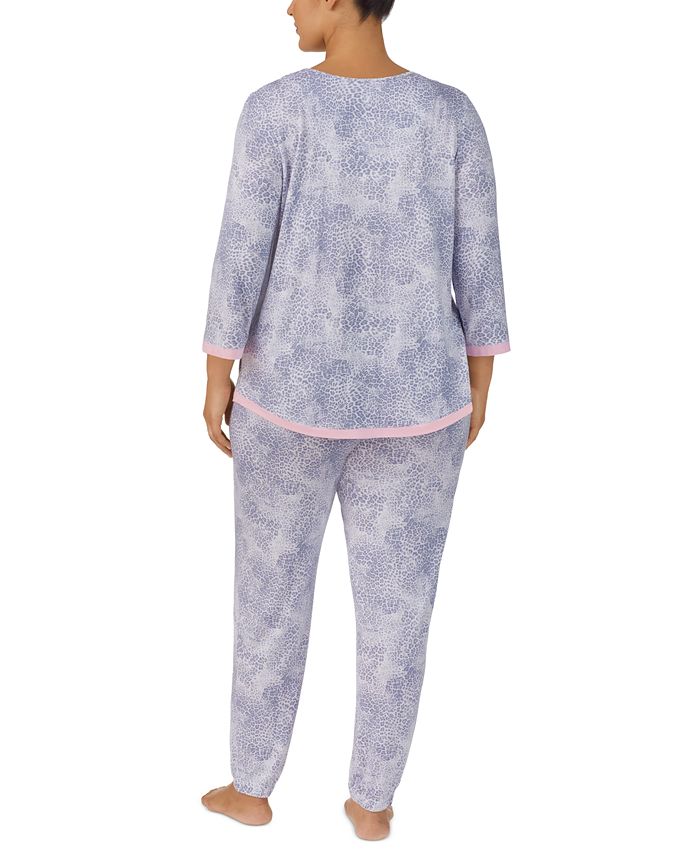 Ellen Tracy Plus Size 2-Pc. Printed Jogger Pajamas Set - Macy's