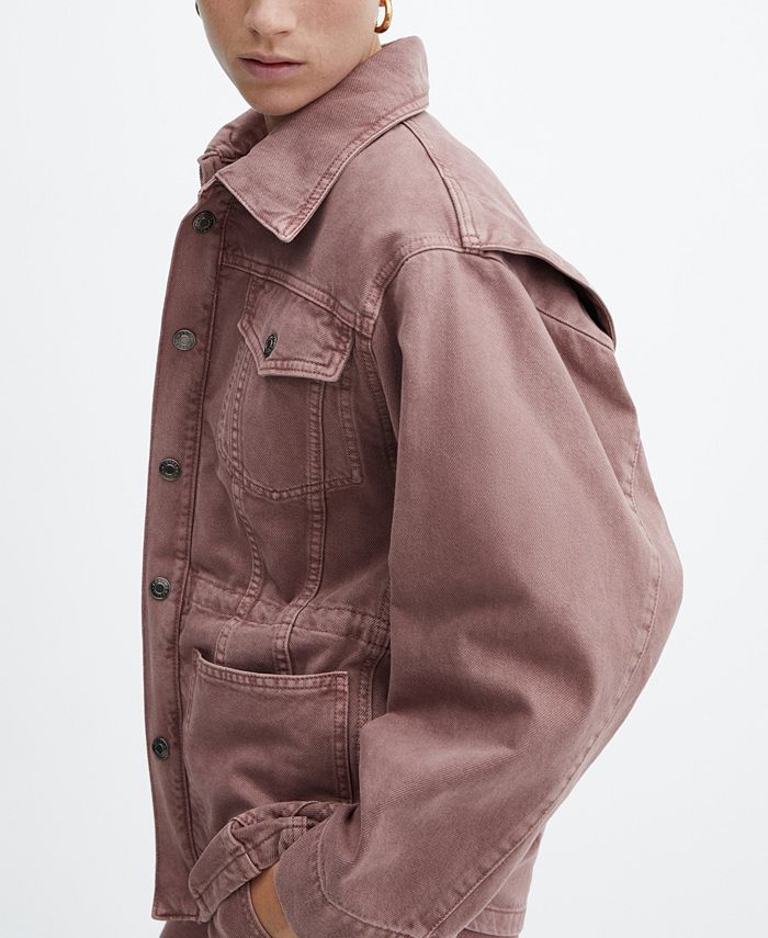 MANGO Women's Drawstring Denim Jacket - Macy's