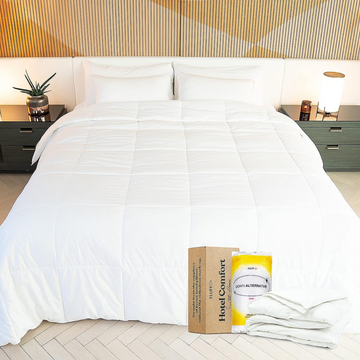 Click here for FluffCo Down Alternative Comforter - Queen - White prices
