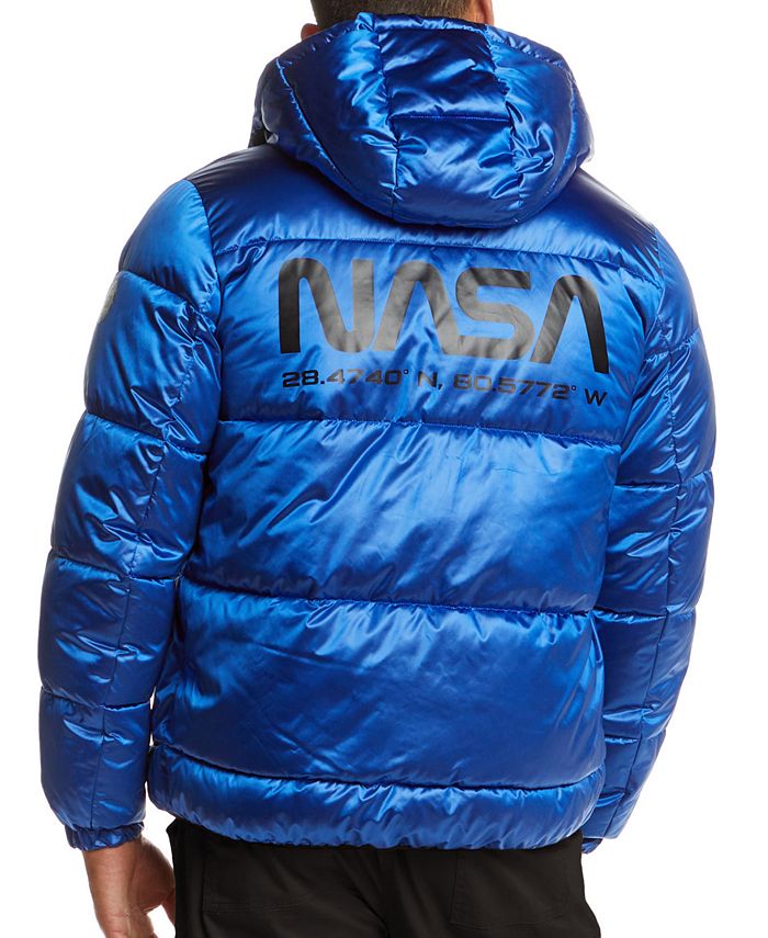 Space One Men's NASA-Inspired Reversible Two-in-One Puffer Jacket with ...