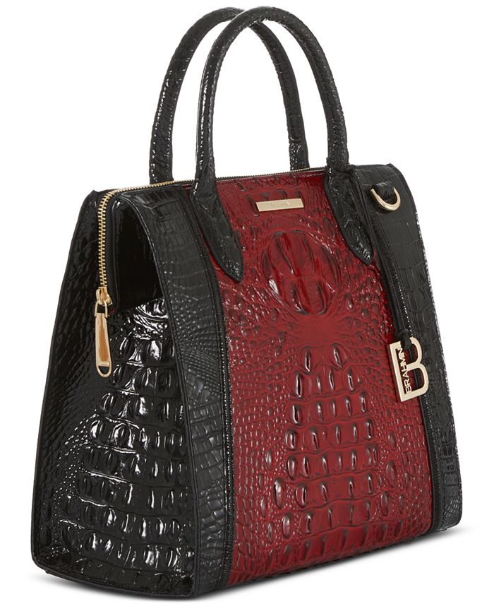 Brahmin Caroline Vintage Red Stanza Small Leather Satchel - Macy's