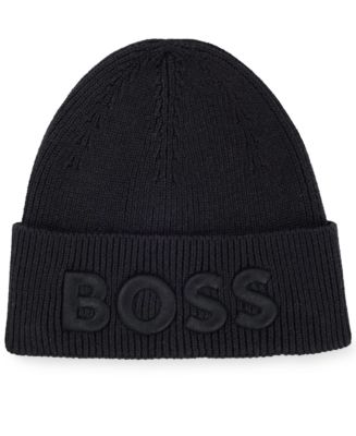BOSS by Hugo Boss Men's Logo-Embroidered Beanie Hat - Macy's