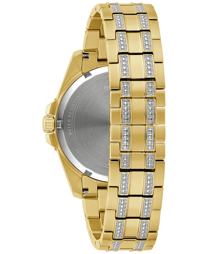 Bulova Men's Classic Crystal Gold-Tone Stainless Steel Bracelet Watch ...