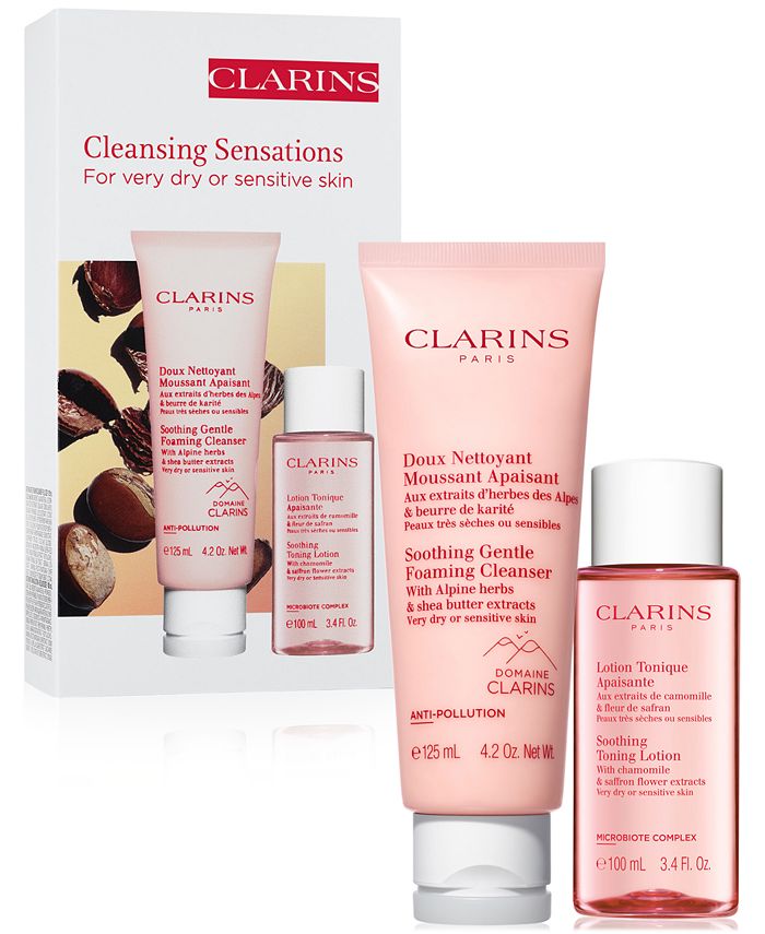Clarins 2-Pc. Soothing Cleansing Skincare Set - Dry Or Sensitive Skin ...