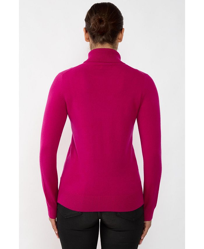 JENNIE LIU Women's 100% Pure Cashmere Long Sleeve Turtleneck Pullover ...