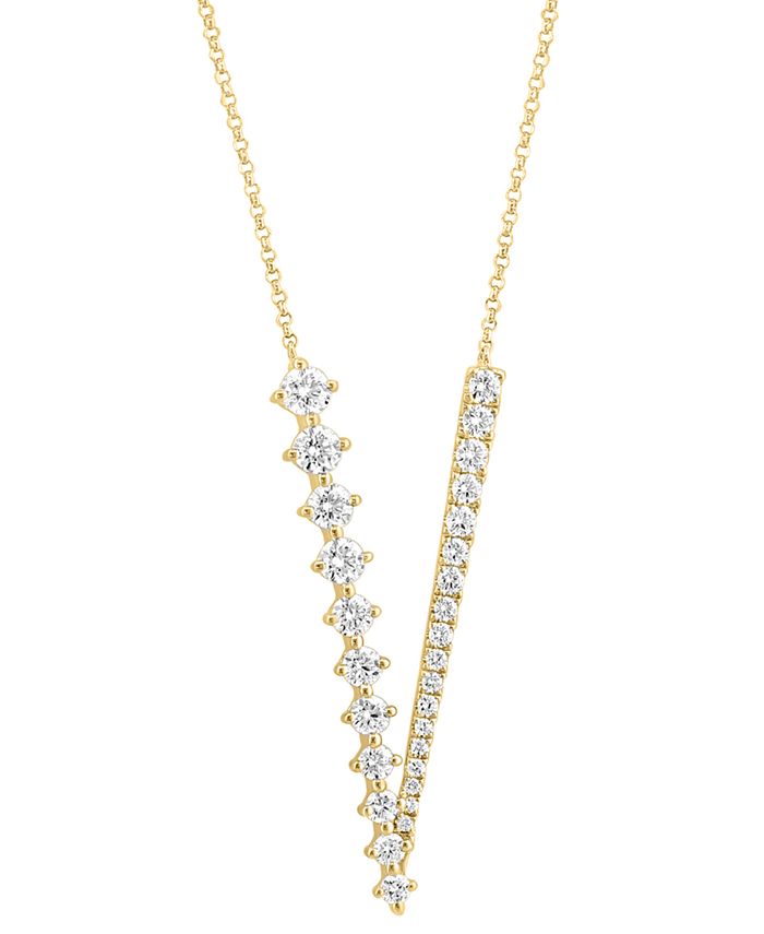 EFFY Collection EFFY® Diamond V 17" Statement Necklace (1-1/4 ct. t.w ...