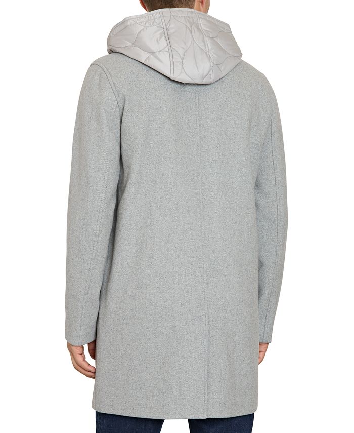 Sam Edelman Men's Single Breasted Coat with Quilted Bib - Macy's