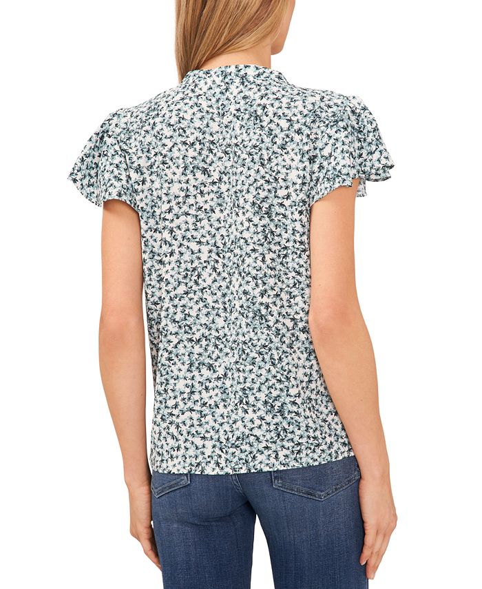 CeCe Women's V-Neck Ruffle-Short-Sleeve Blouse - Macy's