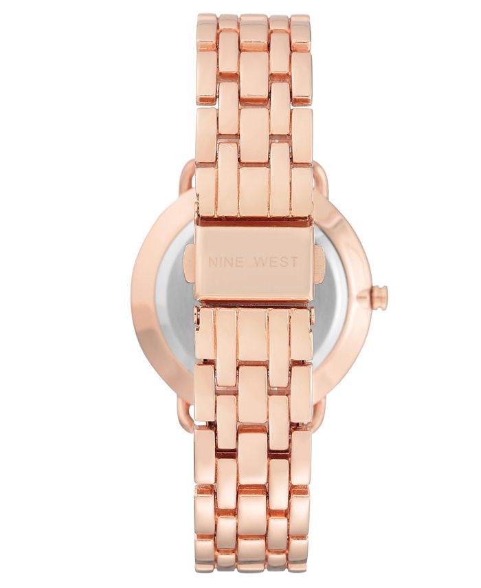 Nine West Women's Quartz Rose Gold-Tone Alloy Link Bracelet watch, 36mm ...