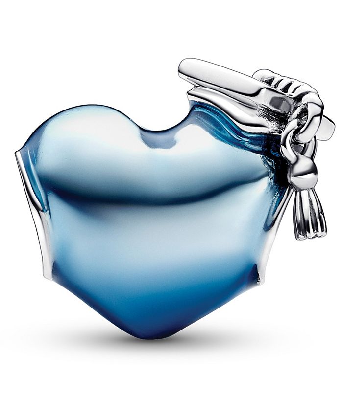 Pandora Sterling Silver Blue 2023 Graduation Heart Charm - Macy's